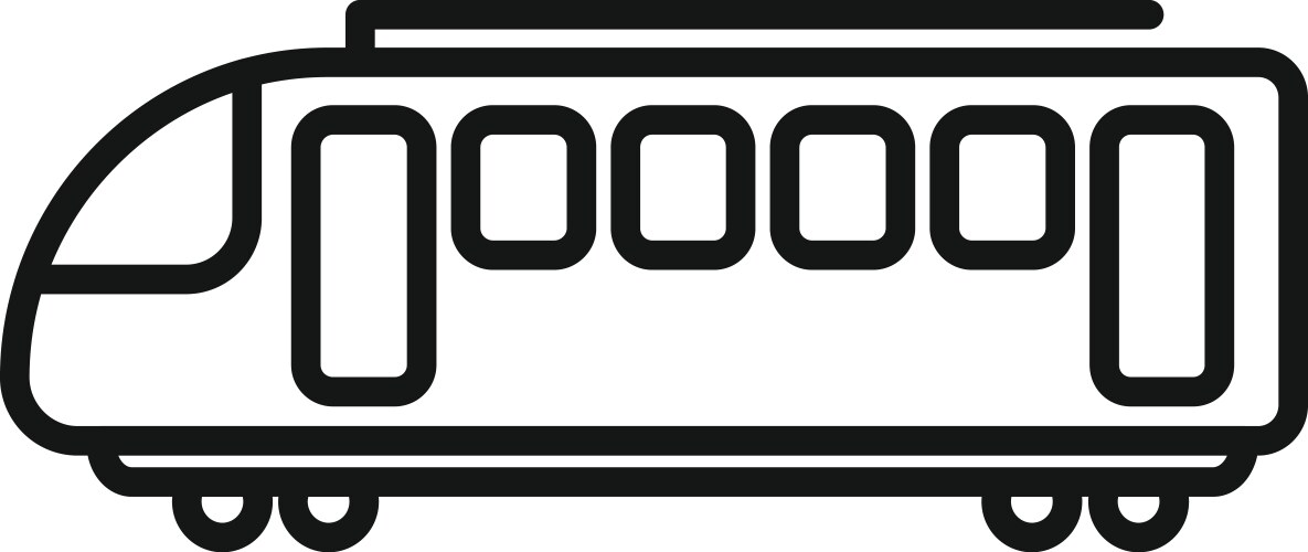 Top view tram icon outline style Royalty Free Vector Image