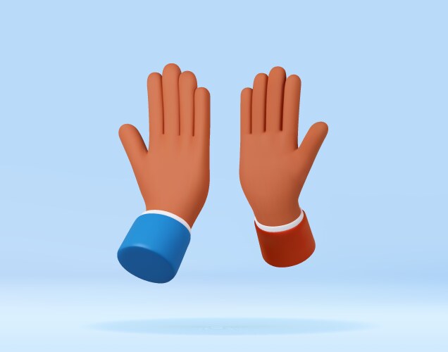 3d high five hand gesture Royalty Free Vector Image