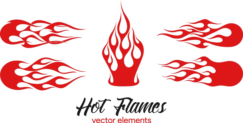 Red flame elements Royalty Free Vector Image - VectorStock