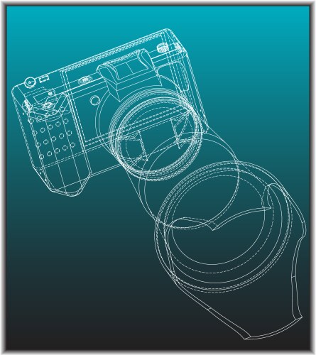 3d model of the camera Royalty Free Vector Image