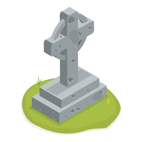 Traditional chinese tombstone in flat style Vector Image