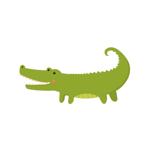 Cute crocodile character simple cartoon Royalty Free Vector