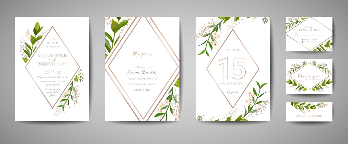Floral frame design wedding invitation Royalty Free Vector