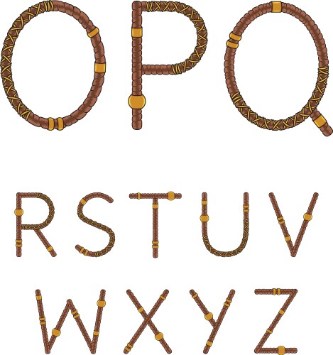 Rope alphabet font style Royalty Free Vector Image