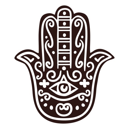 Flower hamsa hand stroke Royalty Free Vector Image
