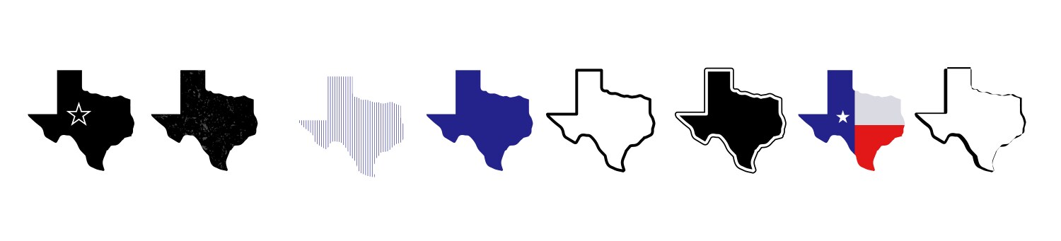 Texas shape silluet logo dallas Royalty Free Vector Image