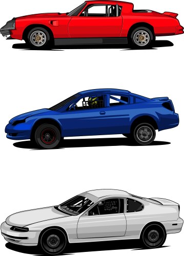 Bundle set stock car racing Royalty Free Vector Image