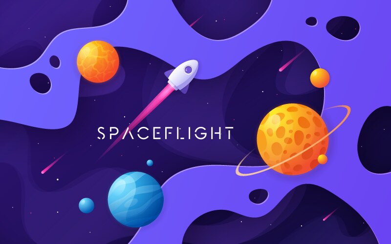Set of colorful cartoon outer space backgrounds Vector Image