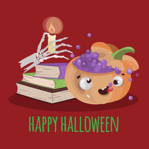 Robber pumpkin halloween funny cartoon Royalty Free Vector