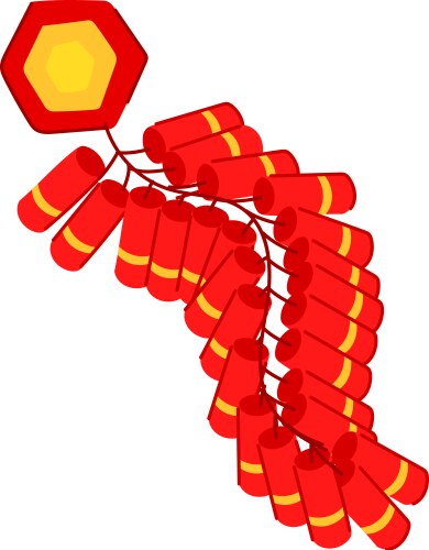China chinese firecracker cartoon Royalty Free Vector Image