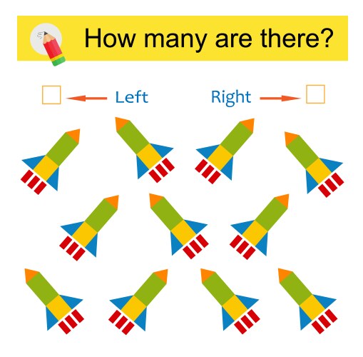 Math activity for children how many Royalty Free Vector