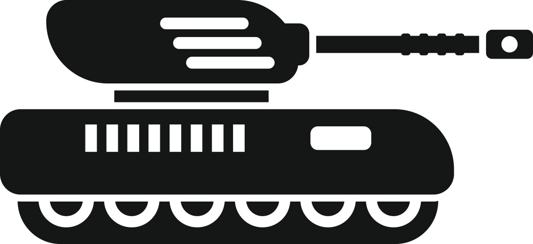 Military tank silhouette Royalty Free Vector Image