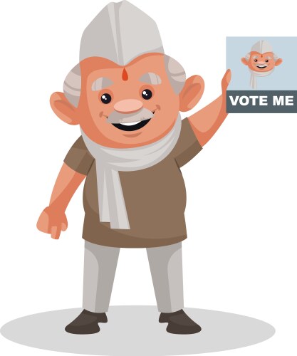 Indian marathi man cartoon Royalty Free Vector Image