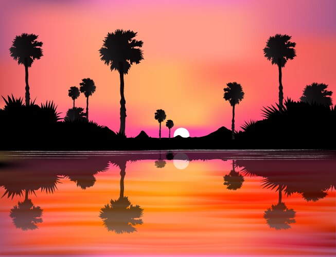 Evening forest view Royalty Free Vector Image - VectorStock