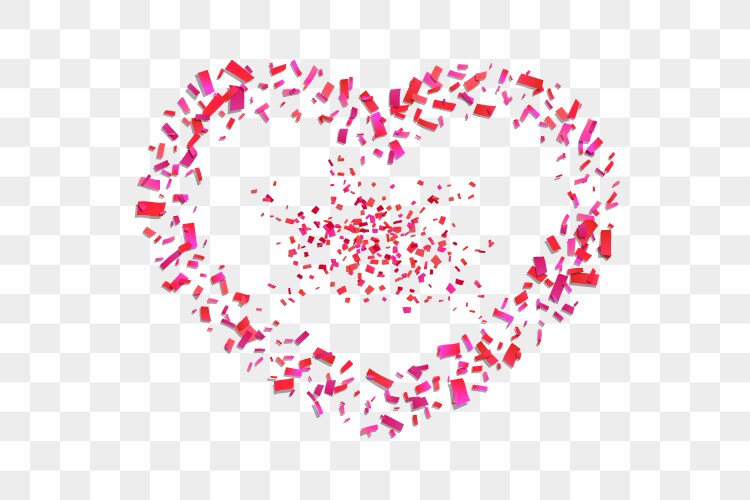 Heart confetti falling on transparent background Vector Image