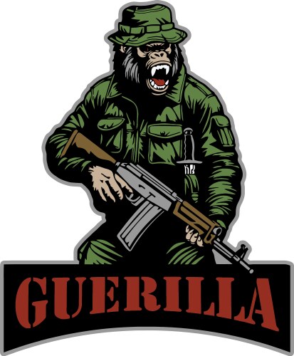 Military angry gorilla guerrilla with dagger Vector Image