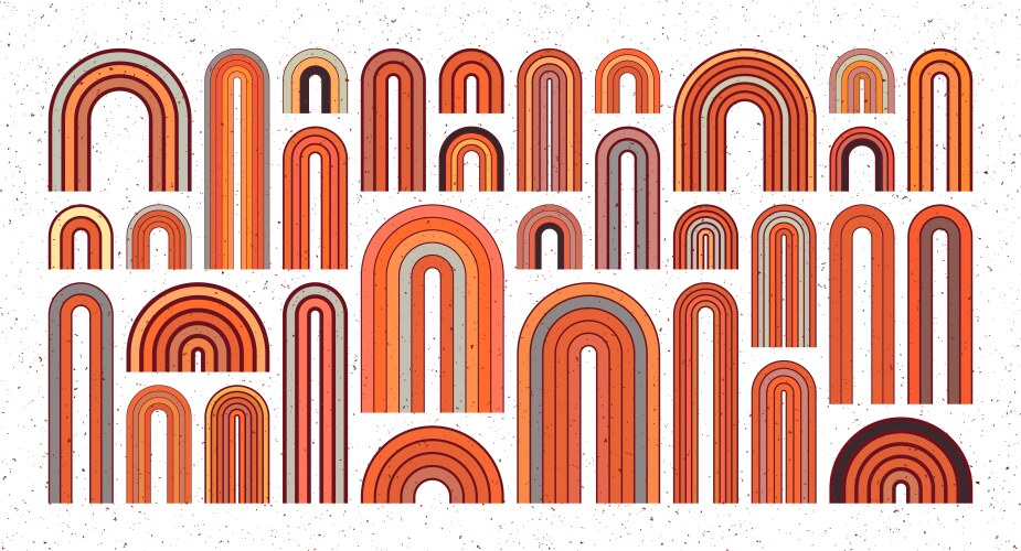 Mid century arch elements modern geometric shapes Vector Image