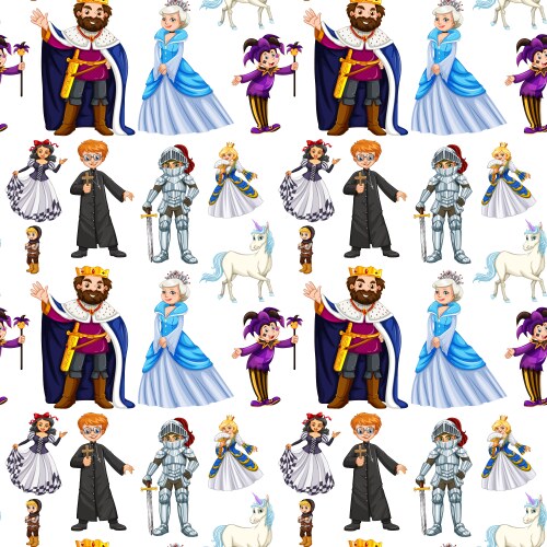 Fairytale characters fantasy medieval magic Vector Image