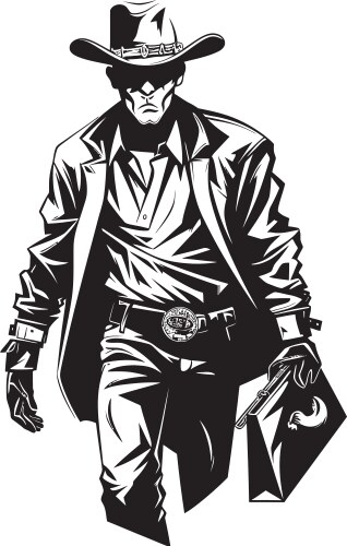 Wild west intrigue cartoon masked cowboy robber Vector Image
