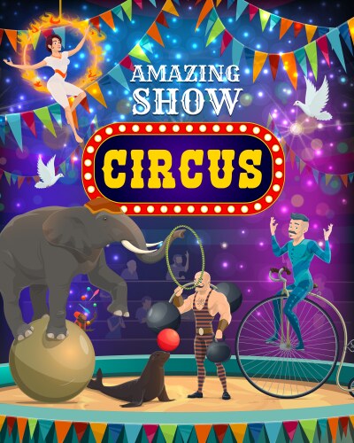 Circus advertising poster Royalty Free Vector Image