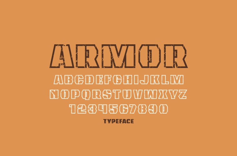 Hollow decorative sans serif font Royalty Free Vector Image