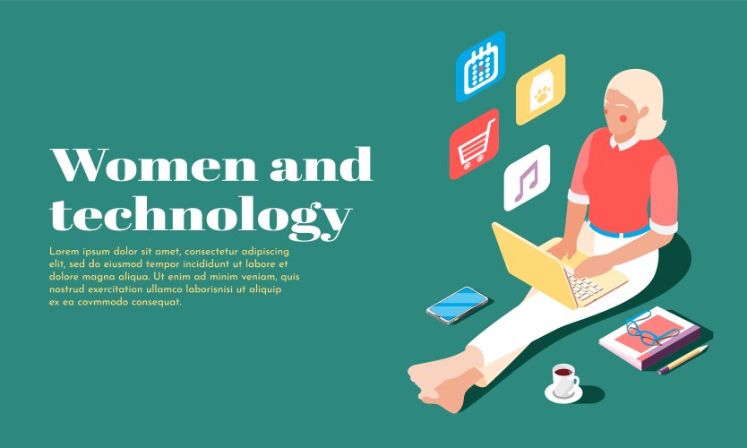 Women Technology Vector Images (over 24,000)