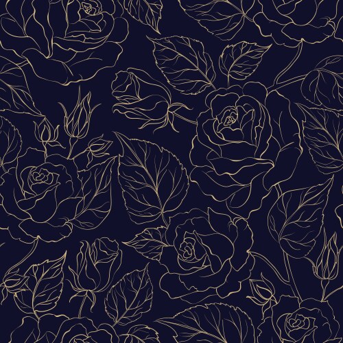 Elegant seamless rose pattern Royalty Free Vector Image