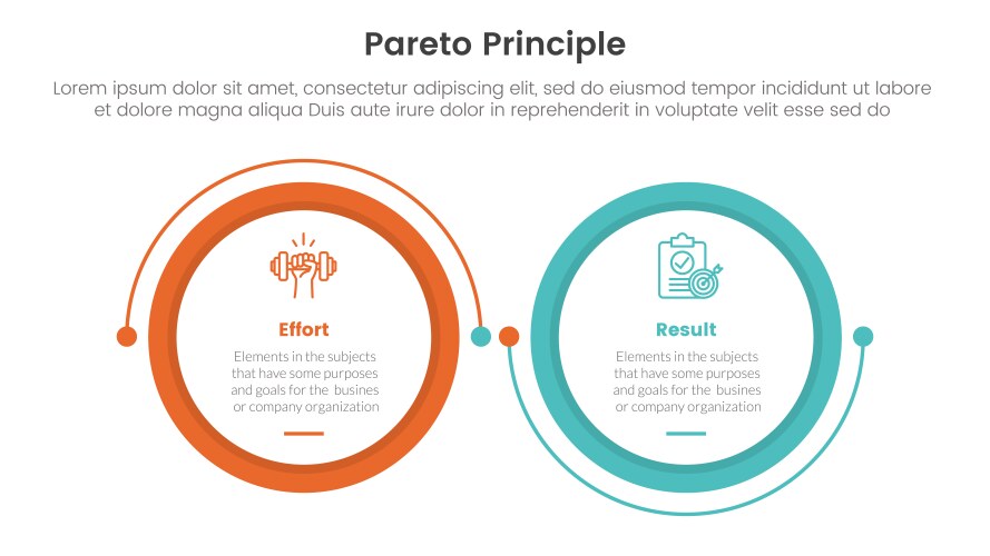 Pareto principle comparison or versus concept Vector Image