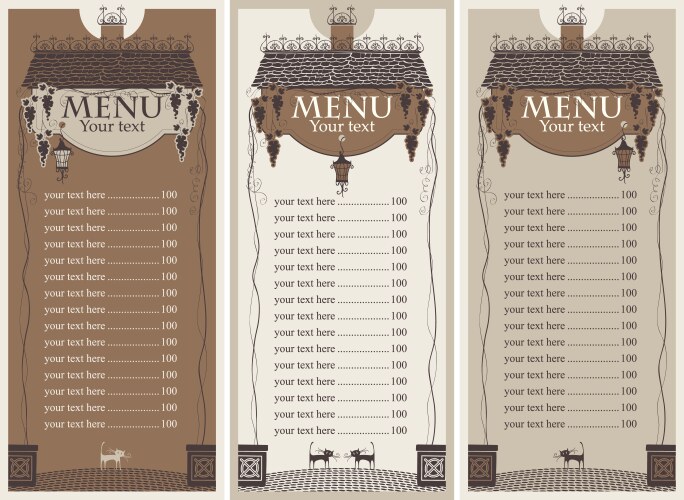 Cat menu Royalty Free Vector Image - VectorStock