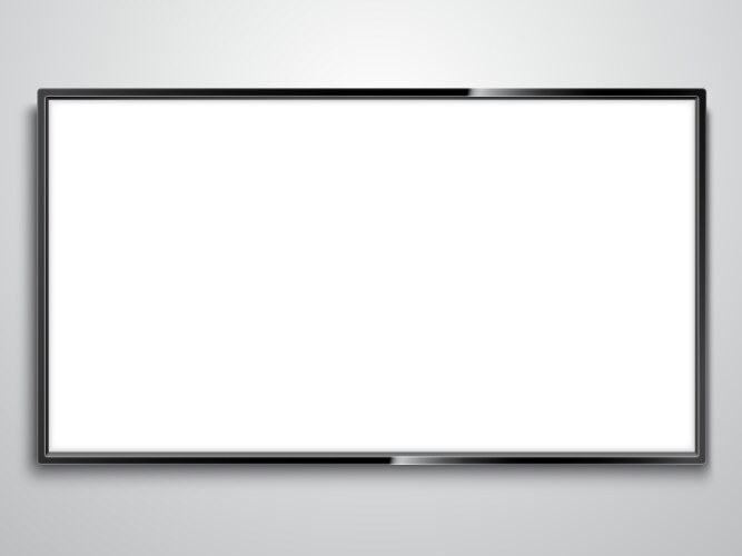 Realistic White TV Monitor Mockup Royalty Free Vector Image