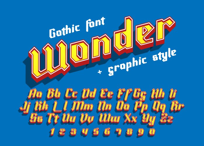 New gothic font Royalty Free Vector Image - VectorStock