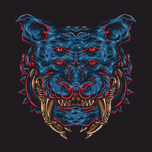 Blue monster Royalty Free Vector Image - VectorStock