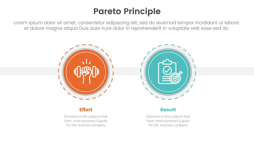Pareto principle comparison or versus concept Vector Image