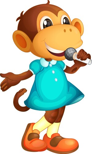 Jazz singer woman with microphone isolated Vector Image