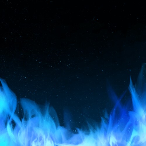 Blue flame border sticker realistic fire image set
