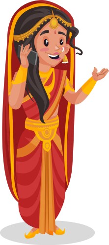 Draupadi cartoon character Royalty Free Vector Image