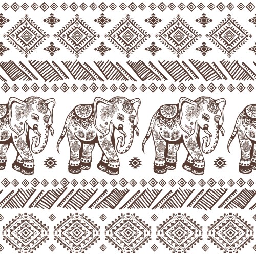Indian seamless pattern design elements - mehndi Vector Image
