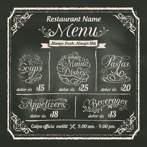 Restaurant lunch menu design template layout Vector Image