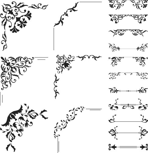 Set of decorative divider elements border florish Vector Image