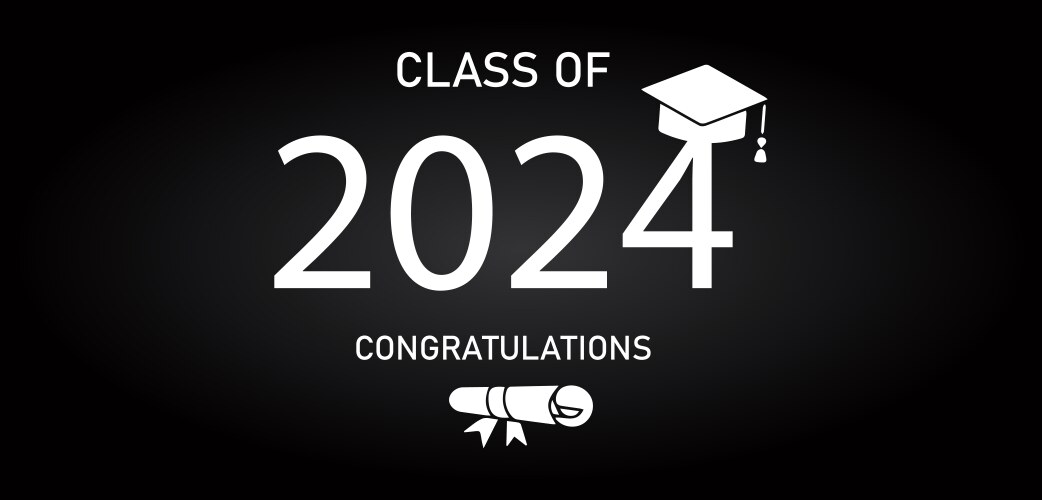 Bonita class of 2024 congratulations text design Vector Image