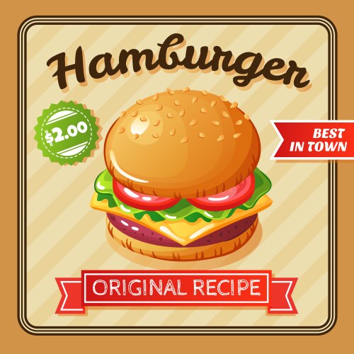 Hamburger label Royalty Free Vector Image - VectorStock