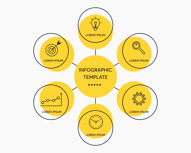 Infographic circle template with 9 steps Vector Image