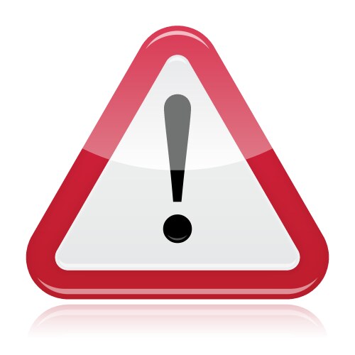 Warning exclamation mark triangle sign beware Vector Image