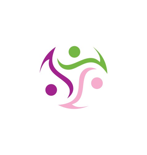 Partner people business connection logo Royalty Free Vector