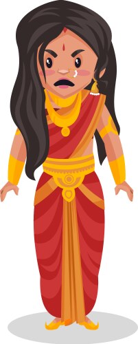 Draupadi cartoon character Royalty Free Vector Image