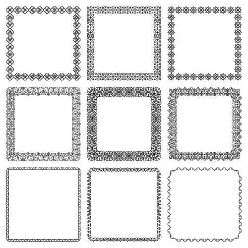 Circle and square scalloped frames edge Royalty Free Vector