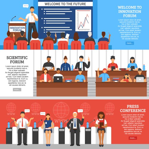 Conference elements set Royalty Free Vector Image