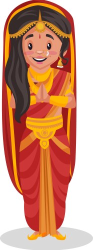 Draupadi cartoon character Royalty Free Vector Image