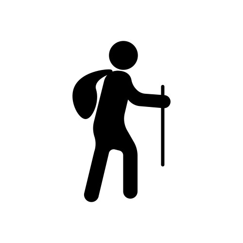 Hiking icon set hiker man symbol mountain Vector Image