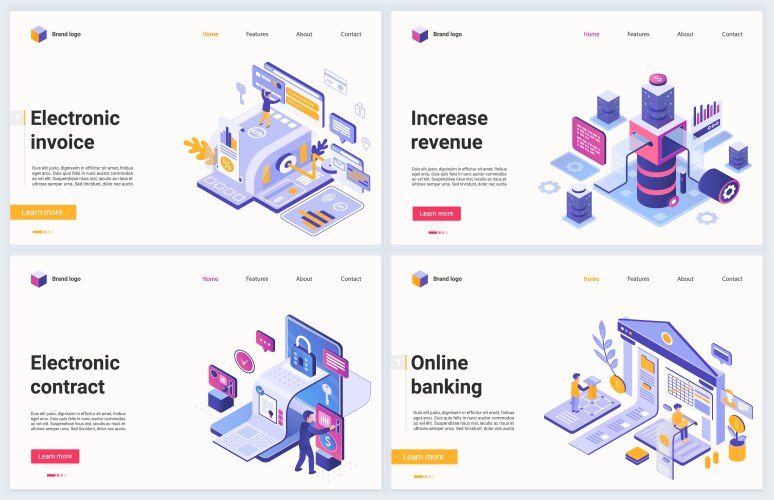 Online banking and bank account opening concept Vector Image